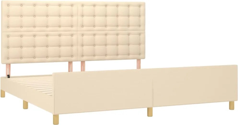 Rám postele bez matrace krémový 200 x 200 cm textil 3125410