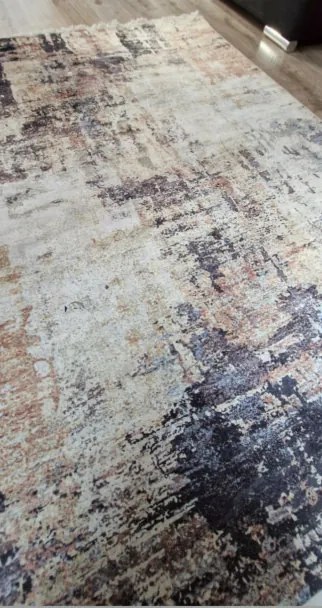 HU Šedo-béžovo-modrý moderní koberec VELVET M299 Rozměr: 50x80 cm