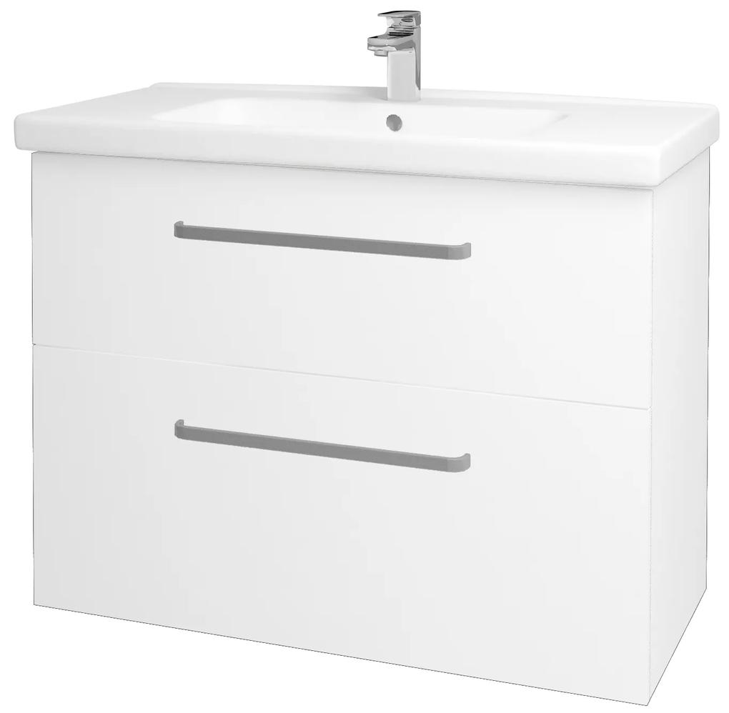 Dřevojas Koupelnová skříň BIG INN SZZ2 100 Varianta: M01 Bílá mat / Úchytka T02 / M01 Bílá mat