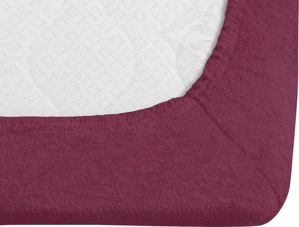 Froté prostěradlo do dětské postýlky PREMIUM 60x120 cm vínové