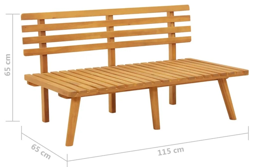 Zahradní lavice s poduškami 115 cm masivní akáciové dřevo - Default Title