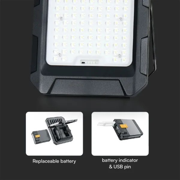 LED Solární reflektor LED/15W/3,7V IP65 4000K černá + DO