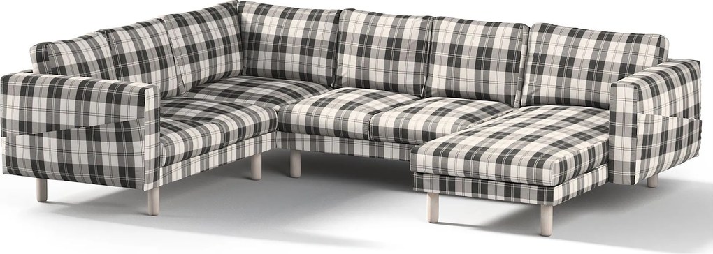 Potah na pohovku IKEA Norsborg rohová, 5-místná se šezlongem barva černá látka pletený vzor, vzorované