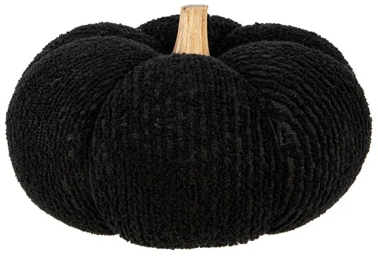 Černá textilní dekorace dýně Pumpkin XXL - Ø 25*16 cm