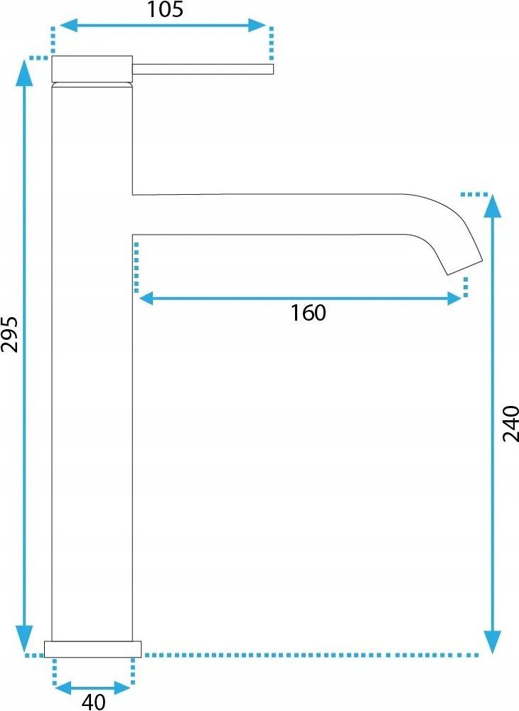 Rea Clif, vysoká umyvadlová baterie h-295, zlatá matná, REA-B5329