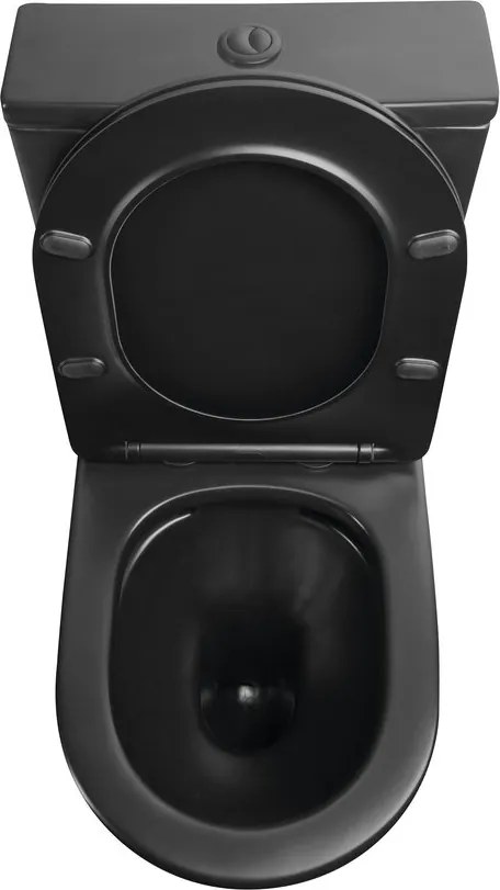 Sapho Sapho, PACO RIMLESS WC kombi, spodní/zadní odpad, černá, PC1012WRB