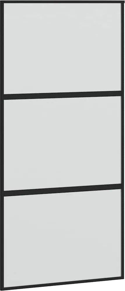 Posuvné dveře se sadou kování černé 102,5x205 cm Tvrzené sklo 3375876