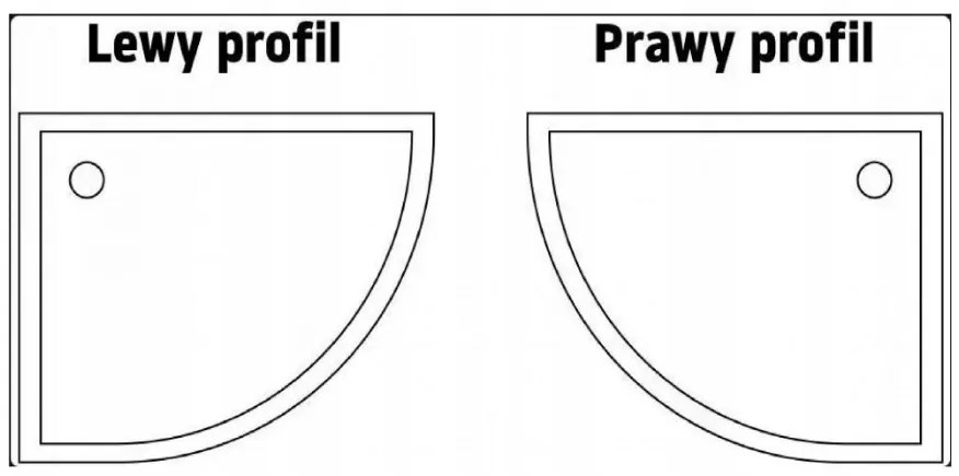 Rea Look, akrylátová čtvrtkruhová sprchová vanička 100x80x6 cm + chromový sifon, pravá, bílá, REA-K7906