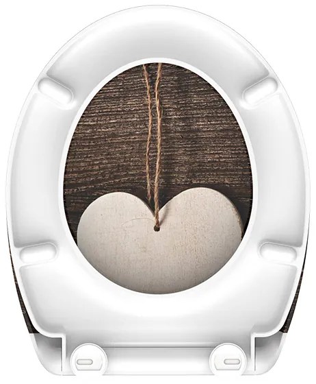 Eisl Sanitär WC prkénko Duroplast Soft Close Wood Heart 82377