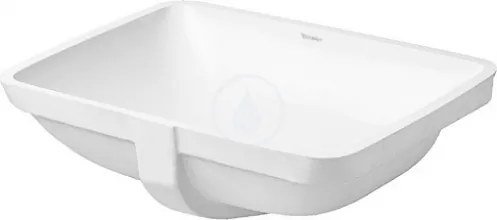 Duravit Starck 3 - Bezotvorové umyvadlo s přepadem, 490 mm x 365 mm, bílé - umyvadlo, 0305490000