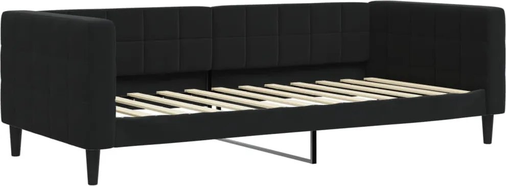 Válenda s přistýlkou černá 90 x 200 cm samet 3196695