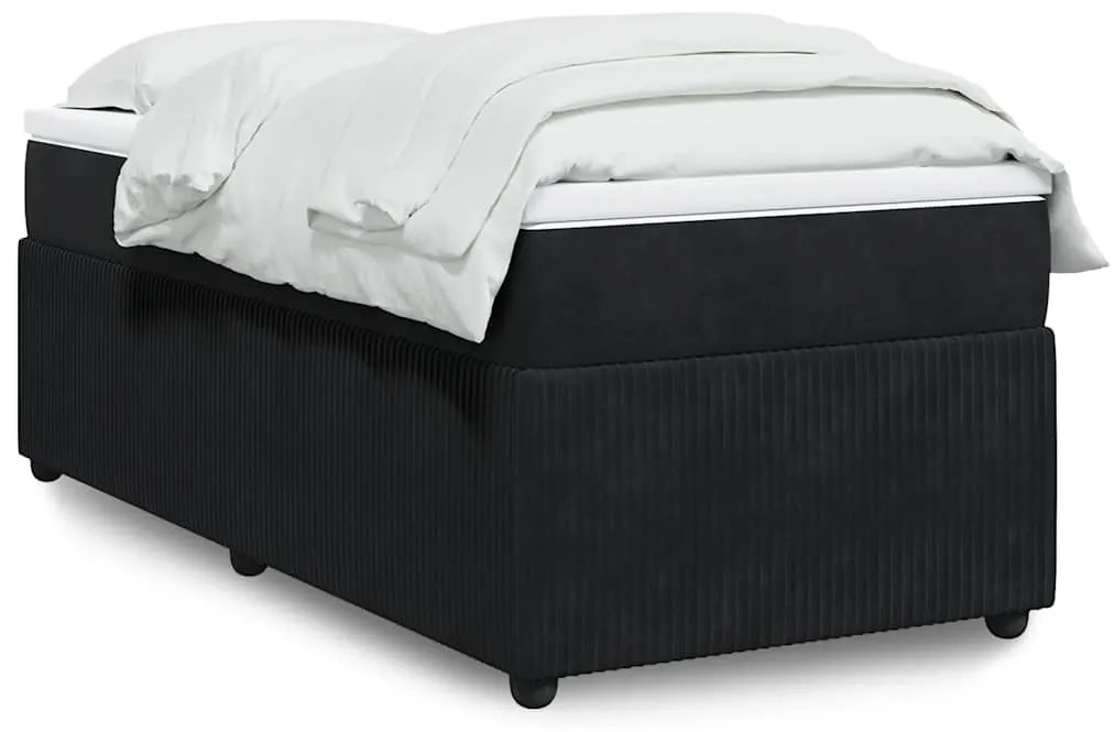 Box spring postel s matrací černá 90x190 cm samet 3285610