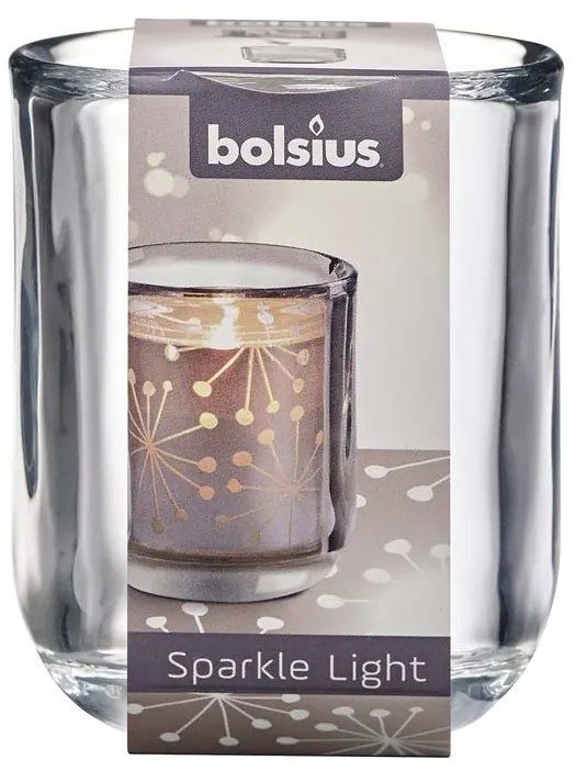 Bolsius Svícen sklo 71x87 mm na Sparkle light čirý