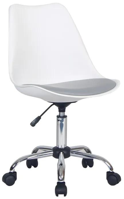 TEMPO KONDELA Kancelářská židle, bílá / šedá, DARISA