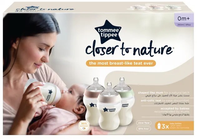 Tommee Tippee Kojenecká láhev C2N 260 ml 3 ks 0 m+