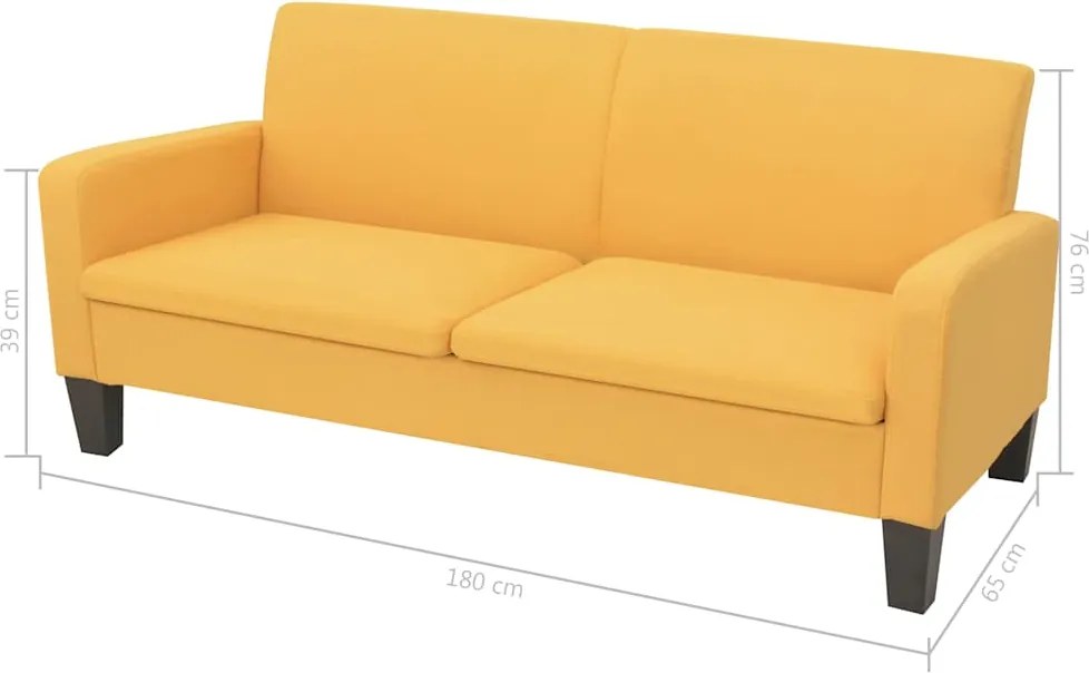 2dílná sedací souprava textil žlutá 278214