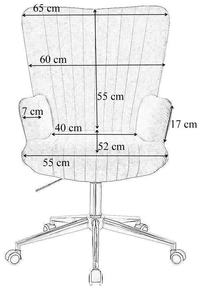 LuxuryForm DESIGN Křeslo AMADEO VELUR na stříbrné podstavě s kolečky - světle šedé