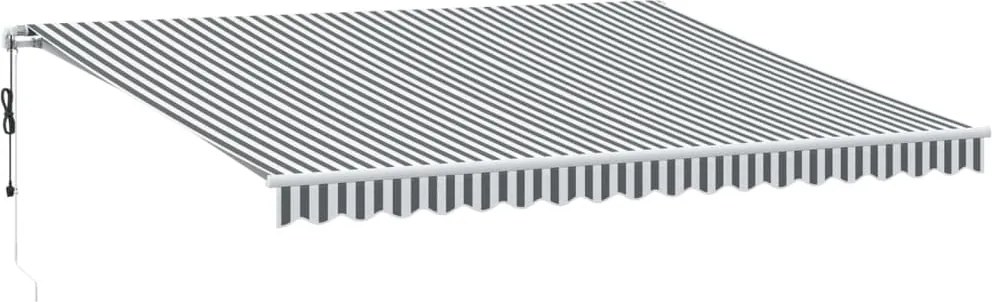 Automatická zatahovací markýza antracitová a bílá 450 x 350 cm 3215798