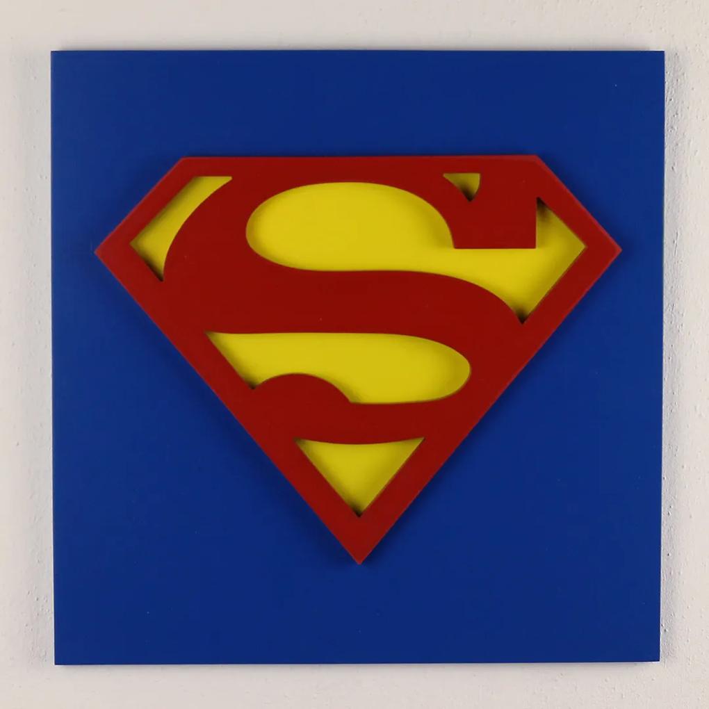 Živá Zeď 3D dřevěná dekorace znak Superman 60 x 60 cm