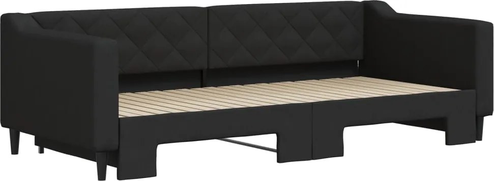 Válenda s přistýlkou černá 90 x 200 cm textil 3197428