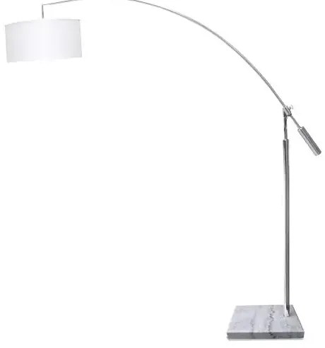 Retro stojací lampa Bianca chrom/bílé