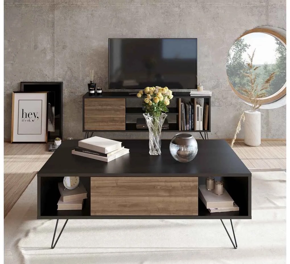 Designový konferenční stolek Baqia 120 cm ořech černý