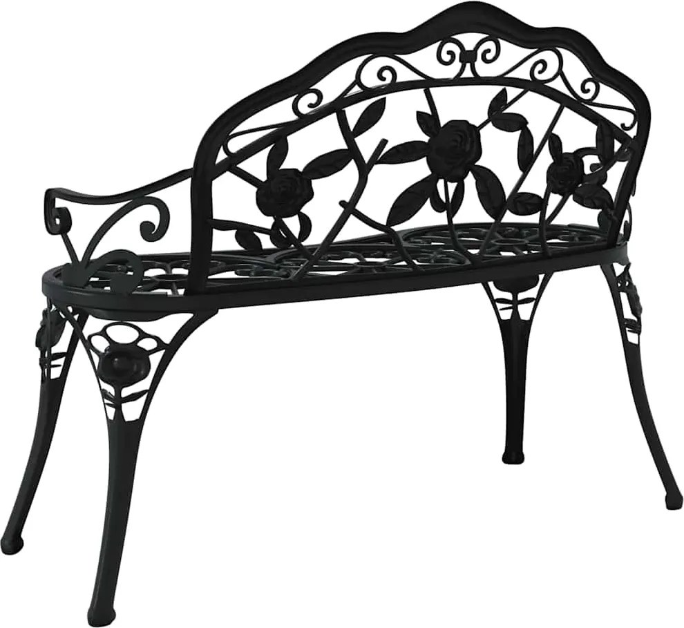 Zahradní lavice 100 cm litý hliník černá 317740