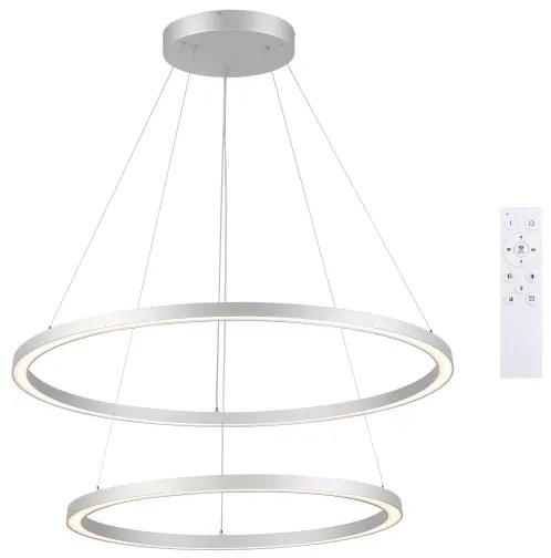 Brilagi-LED Stmívat. lustr na lanku PORTOFINO LED/98W/230V pr. 80 cm stříbrná+DO