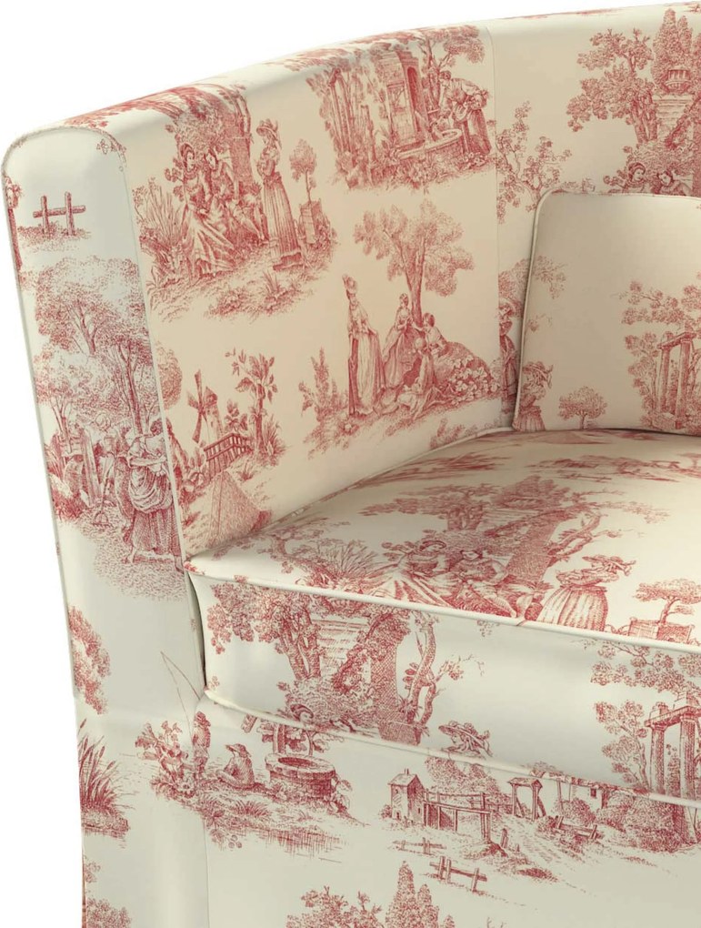 Potah na křeslo IKEA Ektorp Tullsta barva červená látka vzorované