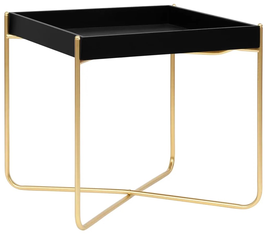 Jídelní stůl černý a zlatý 38 x 38 x 38,5 cm MDF - Default Title