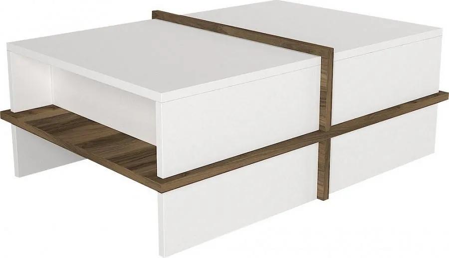 Casarredo - Komfort nábytek Konferenční stolek PUNO bílá/ořech