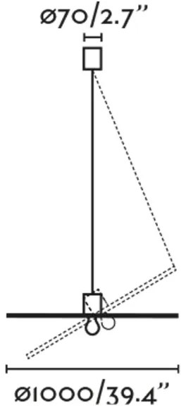 FARO 68590-70 - Lustr na lanku COSTAS 1xE27/15W/230V pr. 100 cm černá/ratan