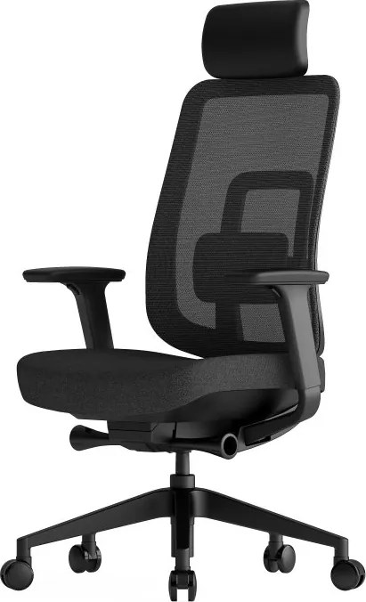 Office Pro Kancelářská ergonomická židle K42  SP – síť/ čalouněná, černá