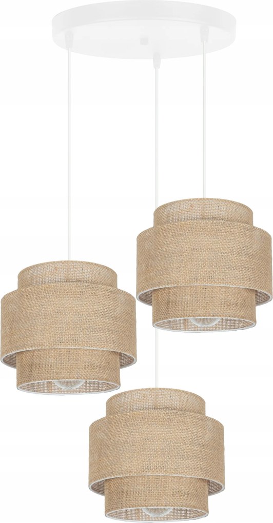 Lustr Boho Závěsná Stropní Lampa Stropní Svítidlo Bílá