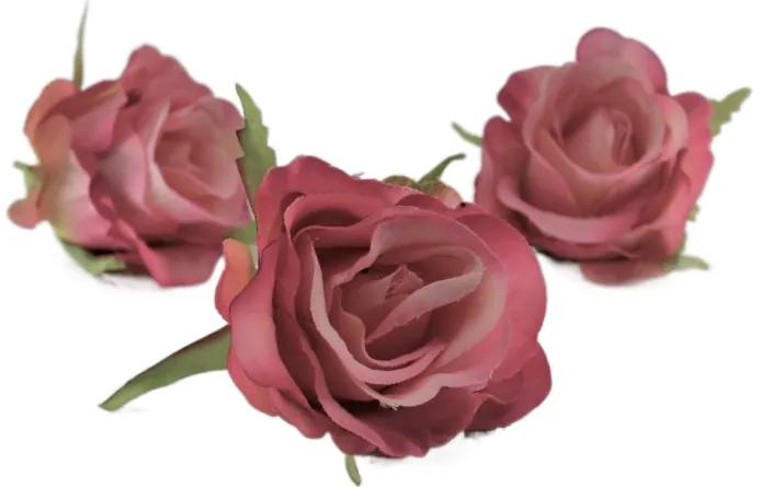Umělá květina Růže růžové poupě