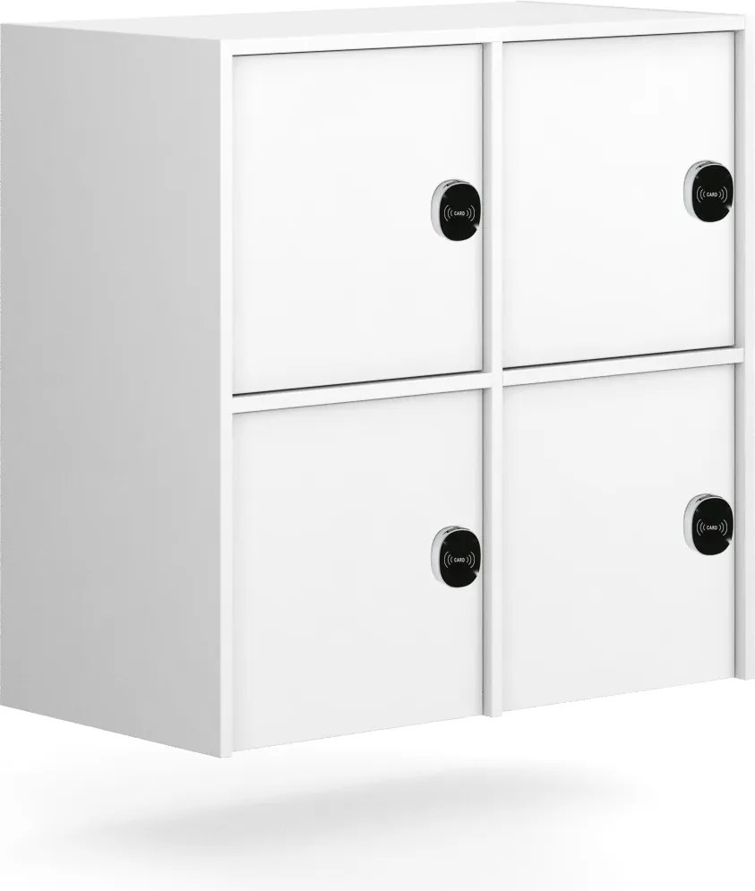 Nástavba pro skříně FRAME, 4x dveře, 872 x 450 x 854 mm, RFID zámek, bílá