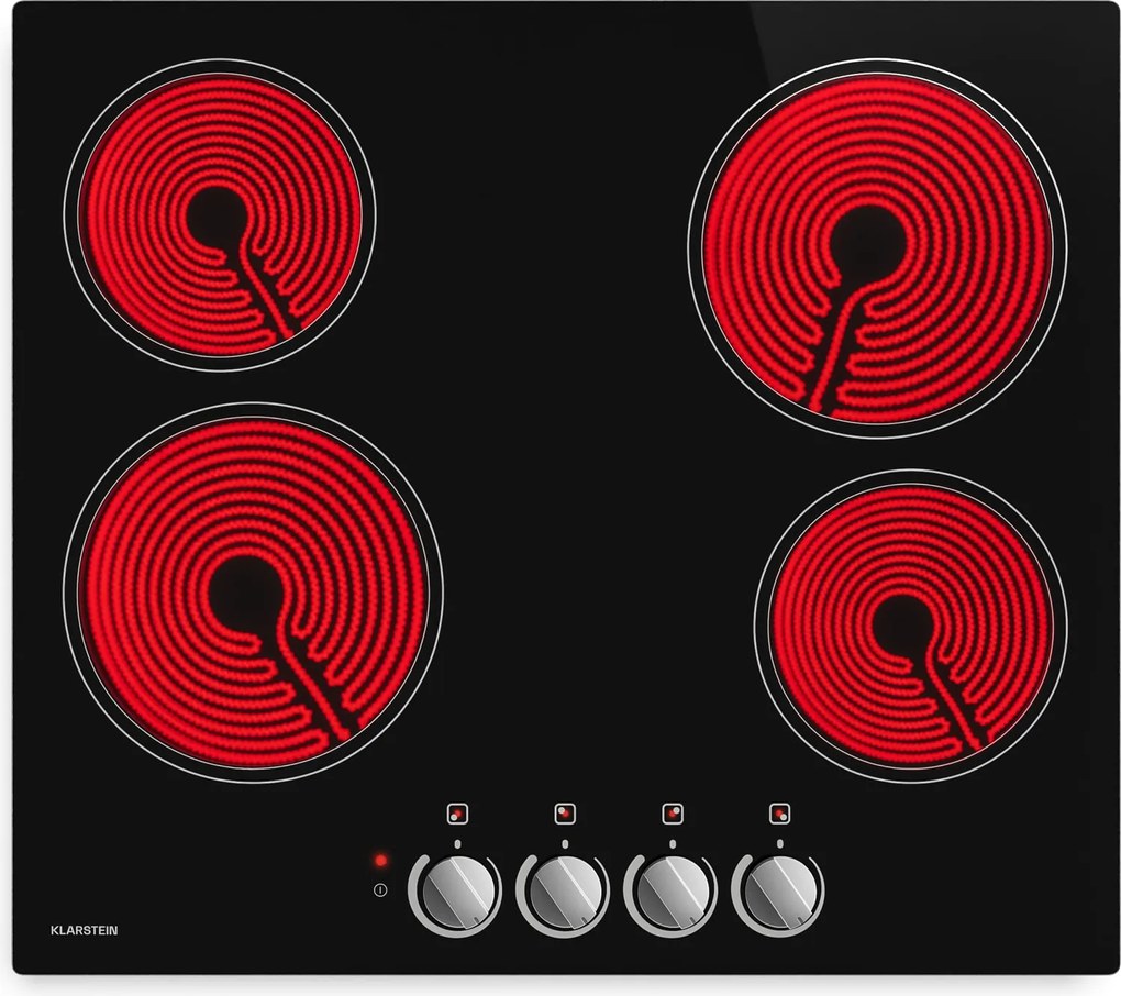 Klarstein EasyCook sklokeramická varná doska | 4 varné zóny | 6000 W | 11 úrovní výkonu | 60 cm