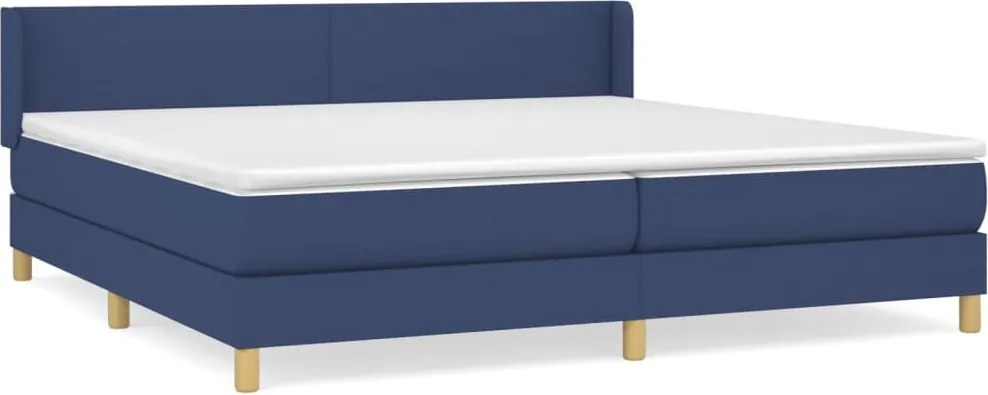 Box spring postel s matrací modrá 200x200 cm textil 3130143