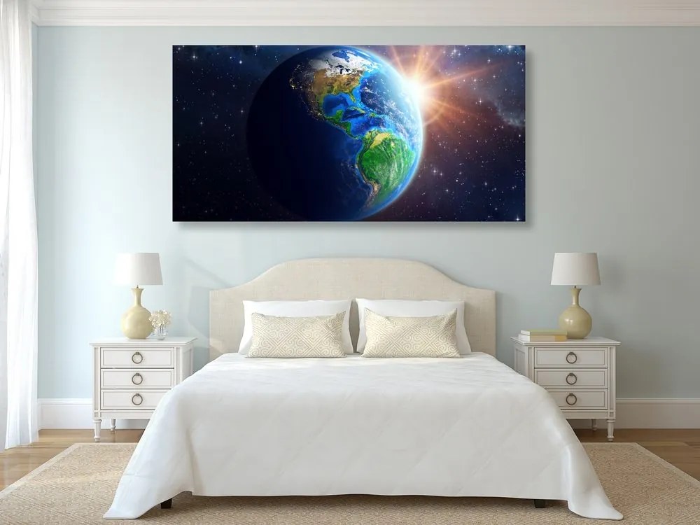 Obraz modrá planeta Země - 100x50 cm