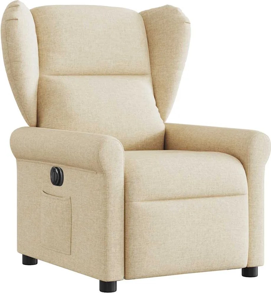 Elektrické polohovací křeslo krémové textil 3303362