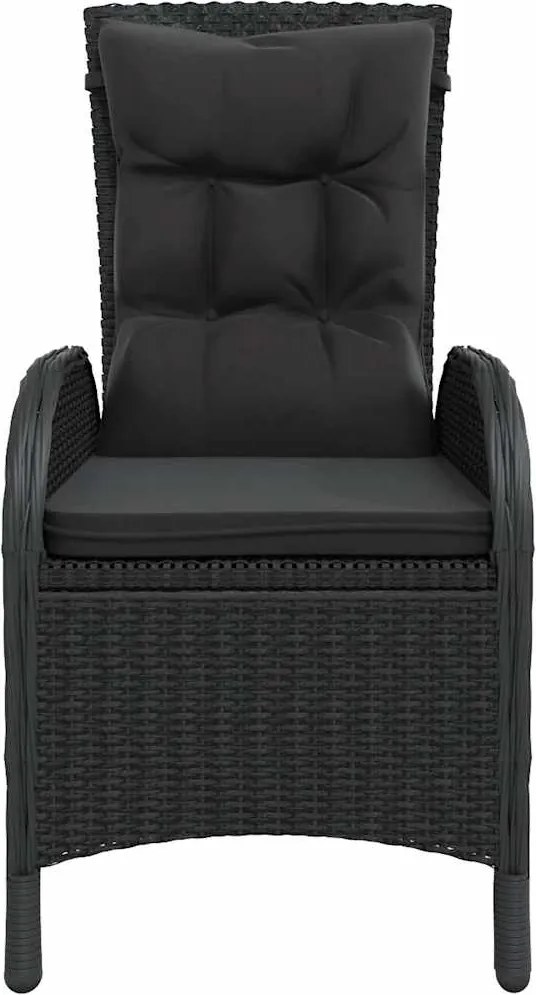 3dílný zahradní bistro set polyratan černý 3058545