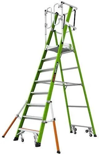 Little Giant Safety Cage 2.0 – pojízdný plošinový žebřík s klecí, 2–10 stupňů, EN 131- Model: 8, počet schodů: 8/226 cm