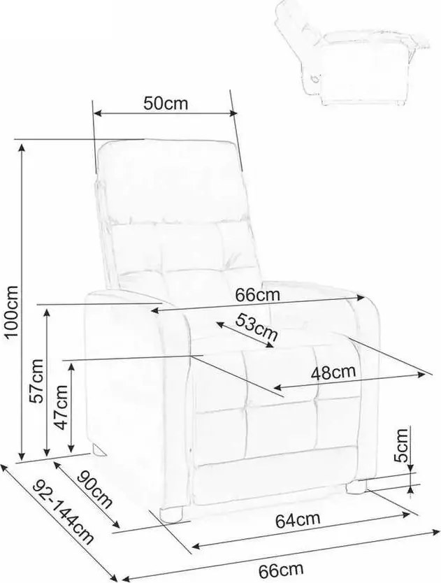 Polohovací křeslo Lennox II, béžová