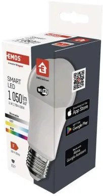 Emos lighting Chytrá LED žárovka GoSmart A60 / E27 / 11 W (75 W) / 1 050 lm / RGB / stmívatelná / WiFi 1520503501