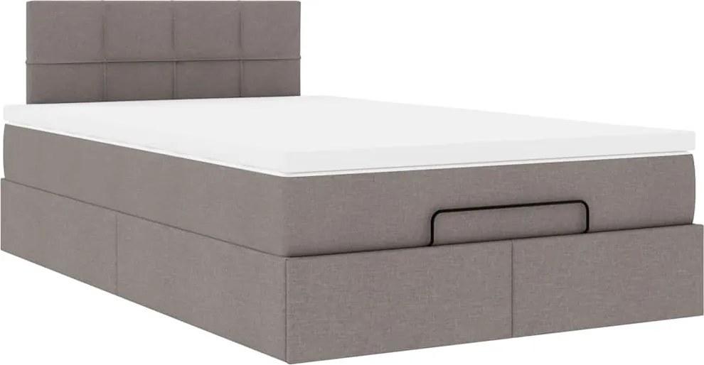 Osmanský rám postele s matrací taupe 120x190cm textil 3311446
