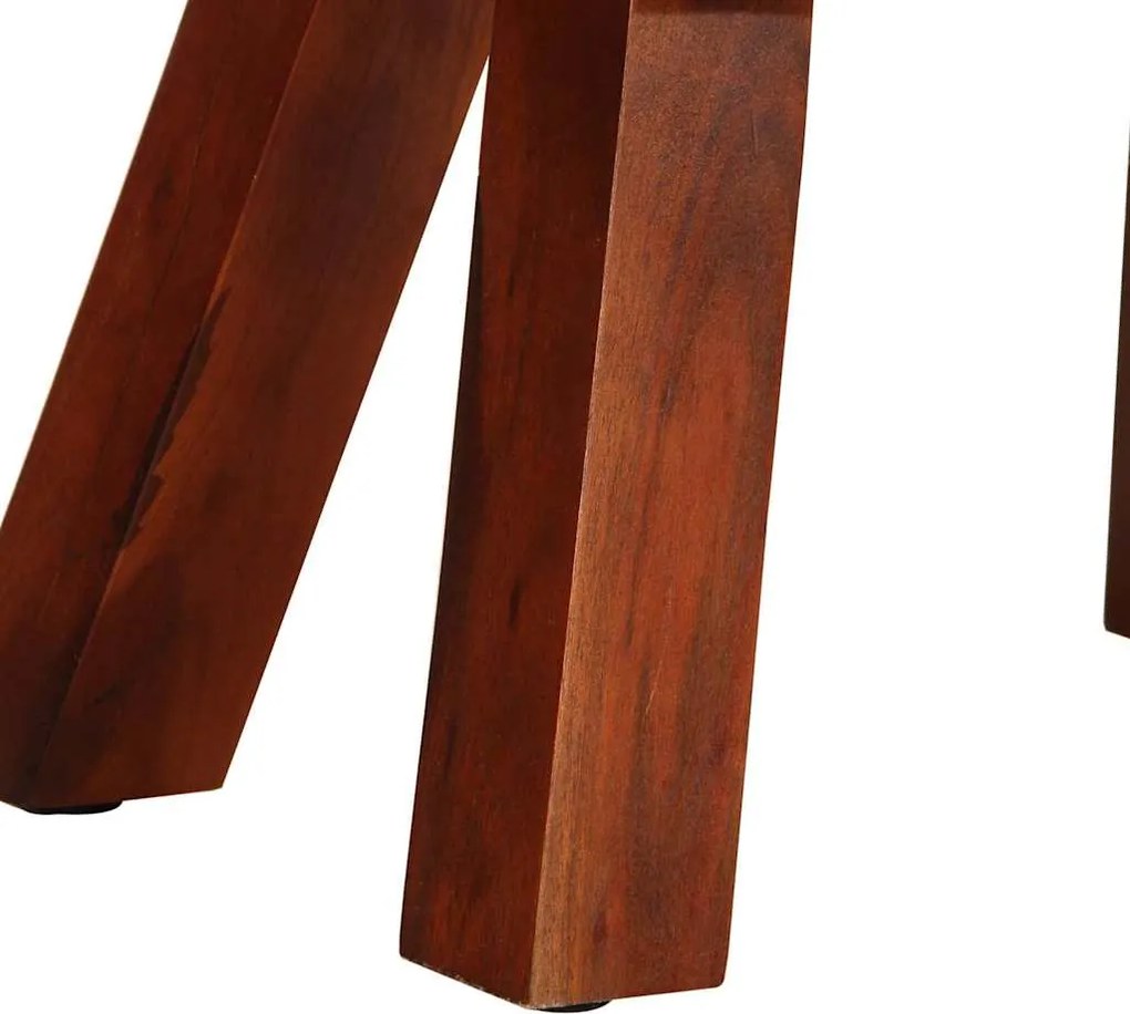 Lavice gymnastický kůň 38 cm hnědá pravá kůže a mangovník 320787