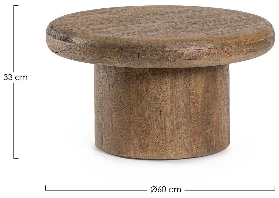 BIZZOTTO konferenční stolek LOPEZ hnědý ø60 cm 0747039