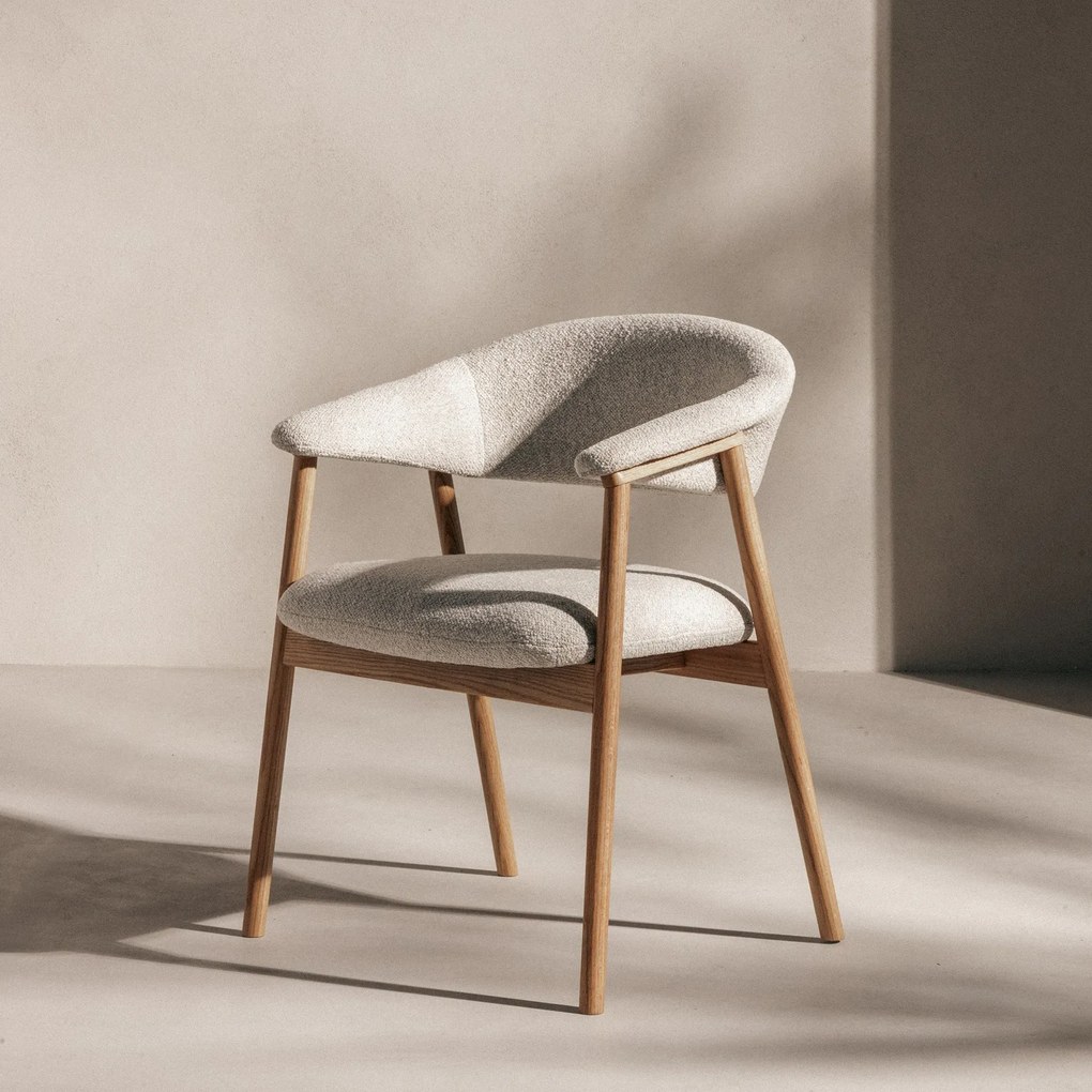 Designová jídelní židle Capri z masivu béžová/dub