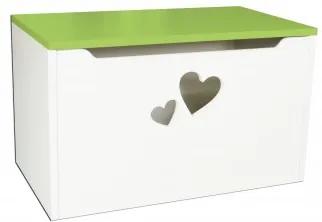 Svět pokojů Box na hračky Design s výřezem - Srdce, 7 barev Barva: Bílá