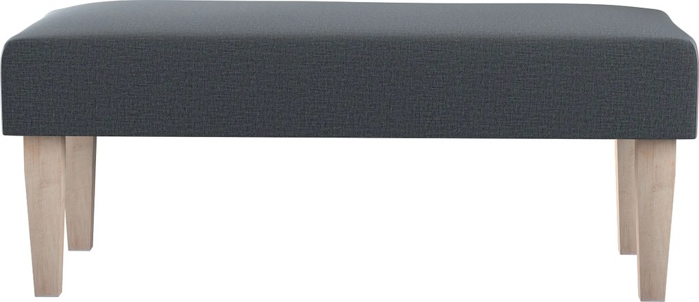 Dlouhá lavička 100x40cm barva šedá látka sametová